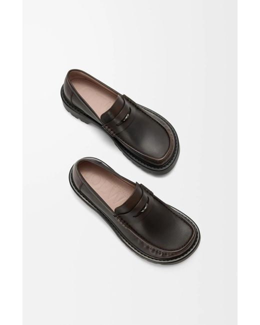 Loewe Sierra Square Toe Loafers in Black for Men | Lyst