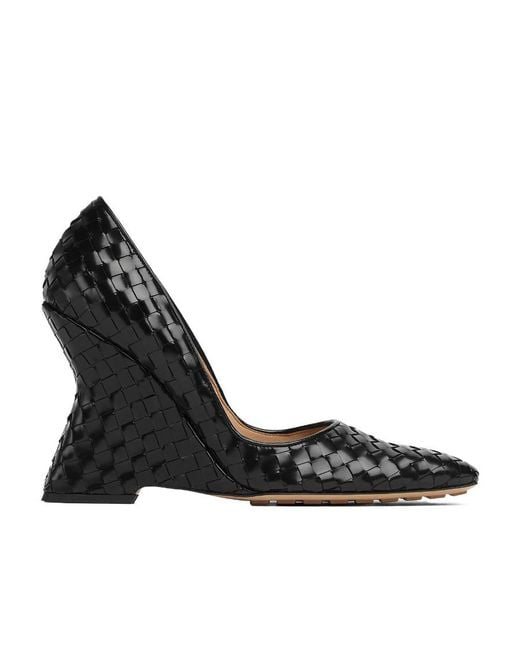 Bottega Veneta Logo Woven High Heels in Black | Lyst