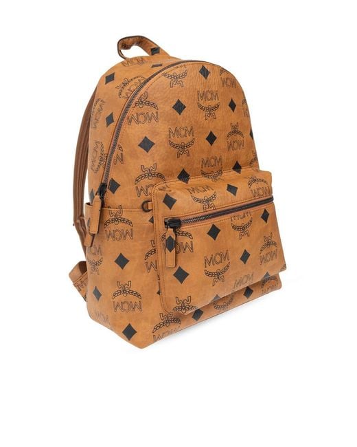 MCM Logo Backpack in Brown for Men | Lyst