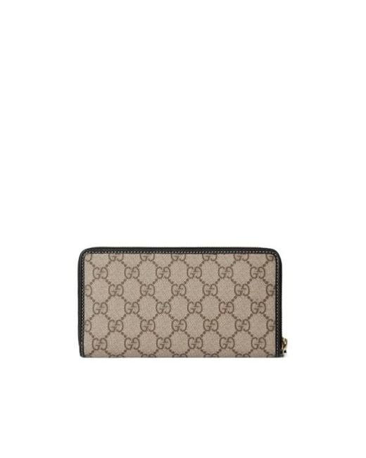 Gucci Gg Emblem Series Full Zipper Wallet | Lyst