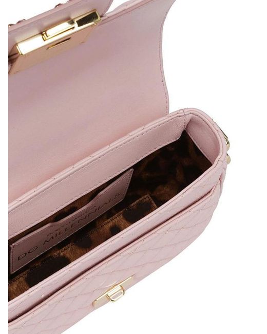 Dolce & Gabbana Clamshell Quilted Shoulder Bag in Pink | Lyst