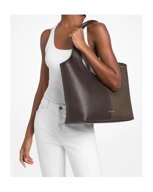 MICHAEL Michael Kors Henly Large Signature Logo And Textured Tote Bag ...