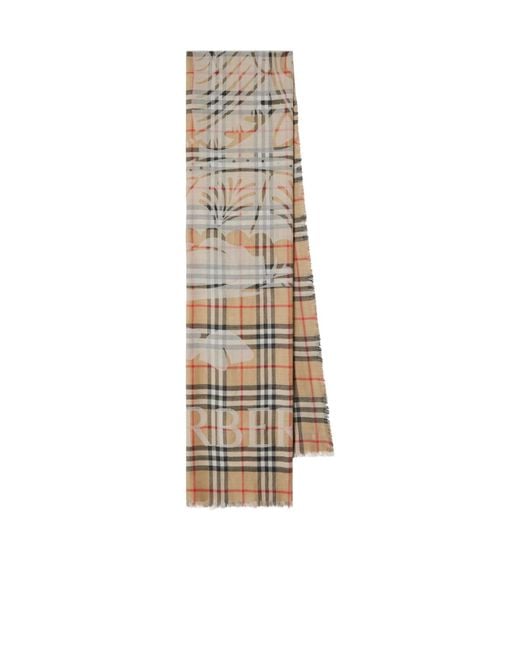 Burberry Ekd Check Scarf in White | Lyst UK
