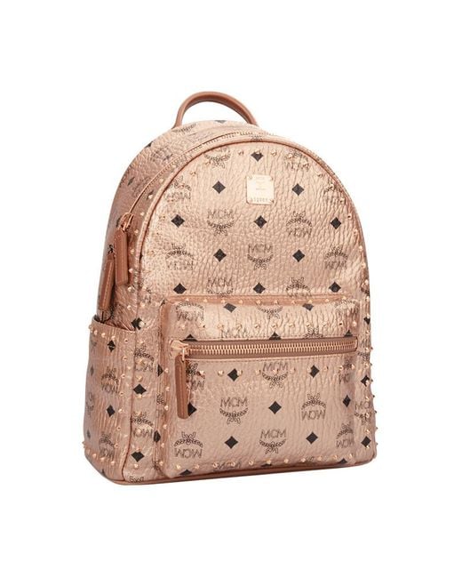 MCM Classic Logo-Printed Backpack in Pink | Lyst