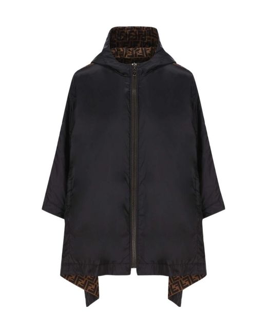 Fendi Hood And Cape On Both Sides in Black | Lyst