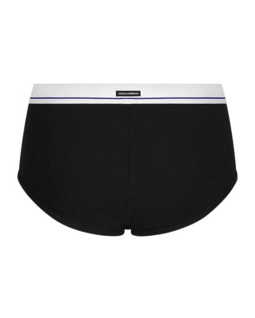 Dolce & Gabbana Brando Ribbed Cotton Briefs in Black for Men | Lyst
