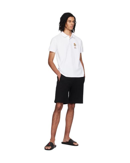 Polo Ralph Lauren Logo Pattern Polo Shirt in White for Men | Lyst