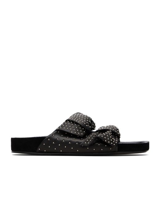 Isabel Marant Lennyo Bow Slippers in Black | Lyst