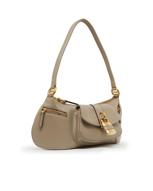 Chloé Logo Shoulder Bag in Metallic | Lyst