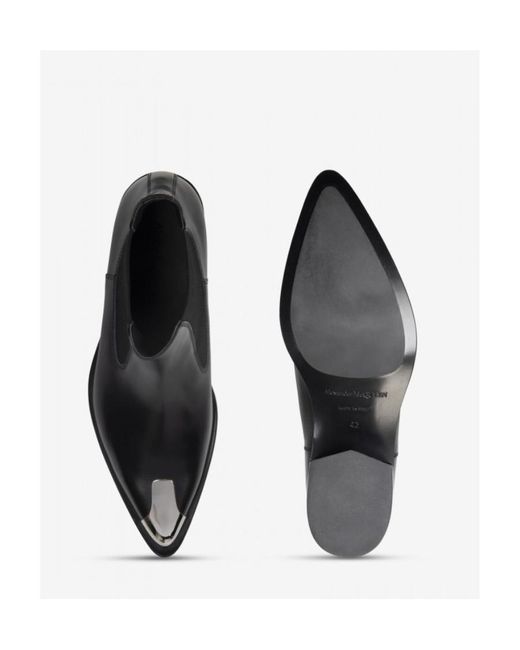 McQueen Punk Pointed-Toe Chelsea Ankle Boots in Black for Men | Lyst