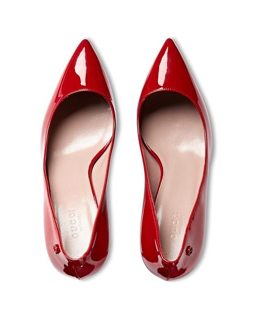 Gucci Pointed High Heels in Red | Lyst