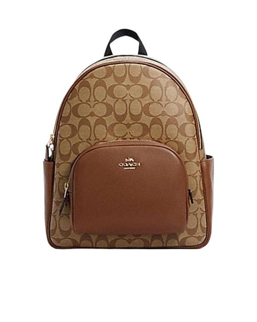 COACH Logo Details Backpack in Brown | Lyst