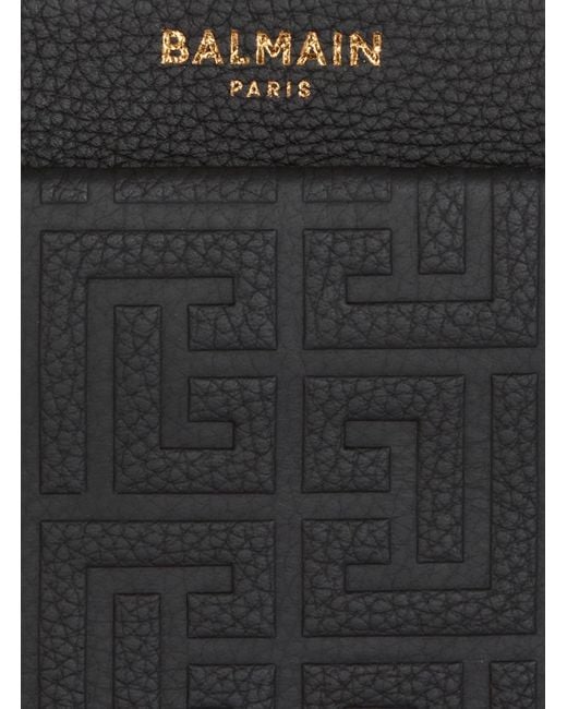 Balmain 1945 Pb Labyrinth Monogram Mini Bag in Black | Lyst