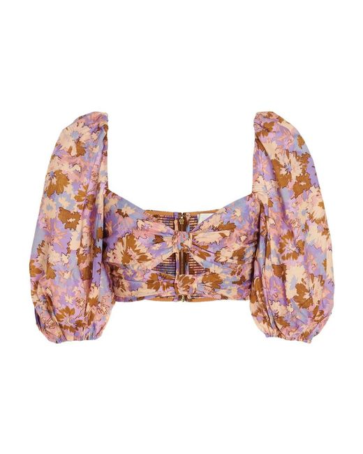 Zimmermann Logo Blouse in Pink | Lyst