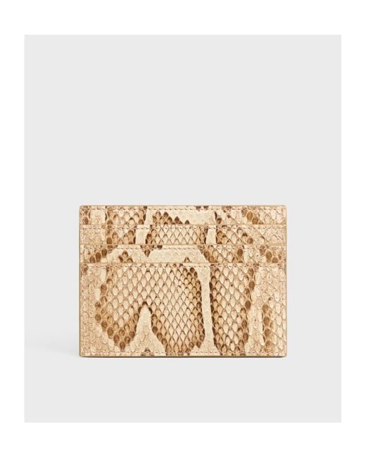 Celine Card Holder Triomphe in Natural | Lyst