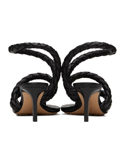 Bottega Veneta Leaf Pointed High-Heeled Sandals in Black | Lyst