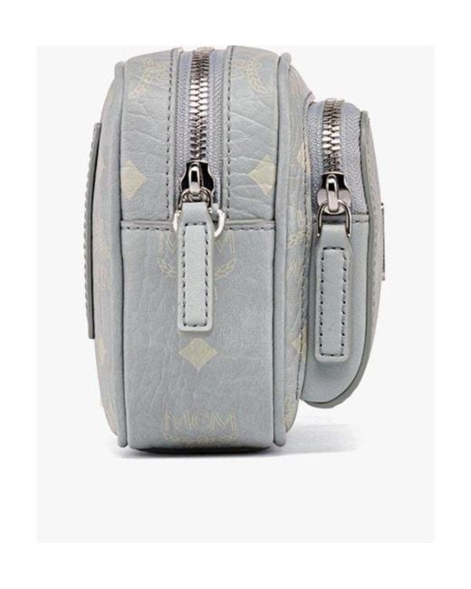 MCM Logo Zipper Shoulder Bag in Gray for Men | Lyst
