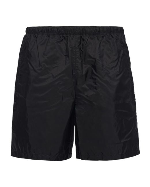 Prada Re-Nylon Swimming Trunks in Black for Men | Lyst