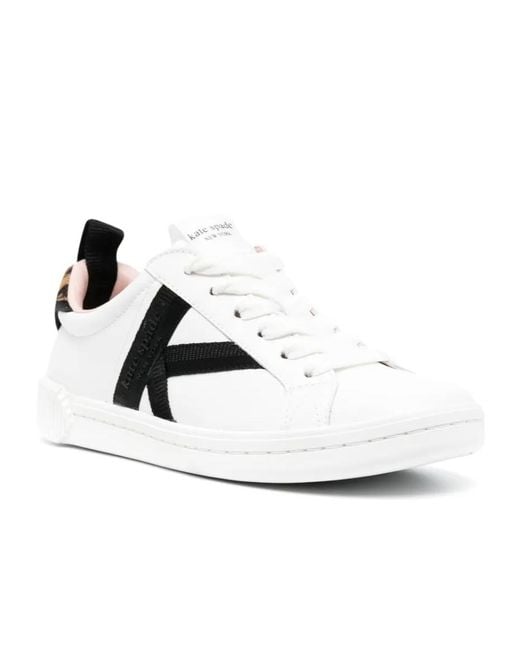 Kate Spade Logo Detail Casual Sneakers in White | Lyst