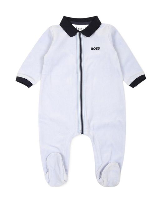 BOSS Logo Jumpsuit in Blue | Lyst