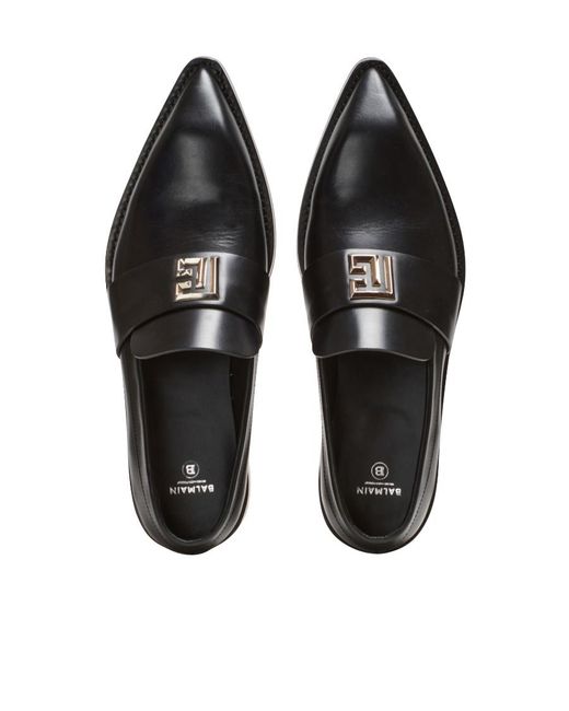 Balmain Ben Logo-Lettering Loafers in Black for Men | Lyst