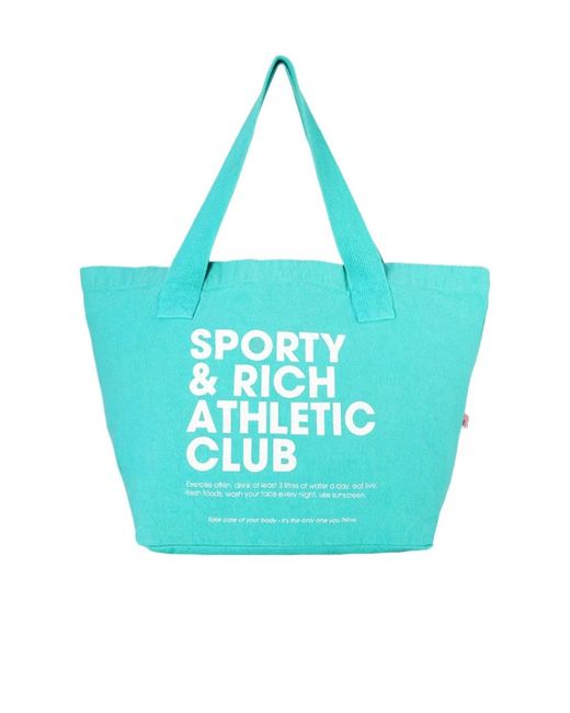 Sporty & Rich Logo Handbag in Blue | Lyst