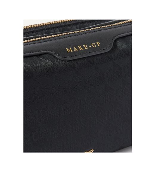 Anya Hindmarch Logo Small Make-Up Pouch in Black | Lyst UK
