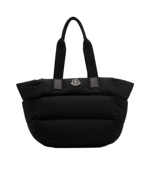 Moncler Logo Patch Puffer Tote Bag in Black | Lyst