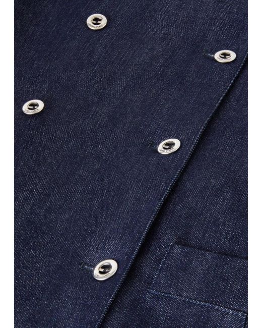 Loro Piana Catelyn Double Breasted Denim Jacket in Blue | Lyst