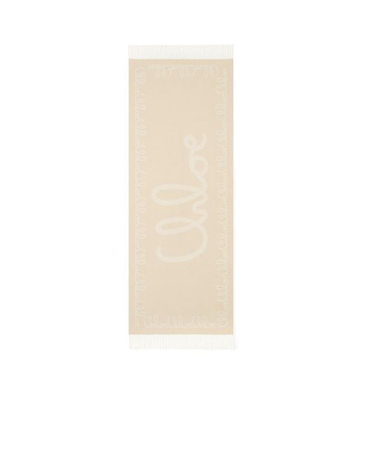 Chloé Chloé Iconic Scarf in White | Lyst