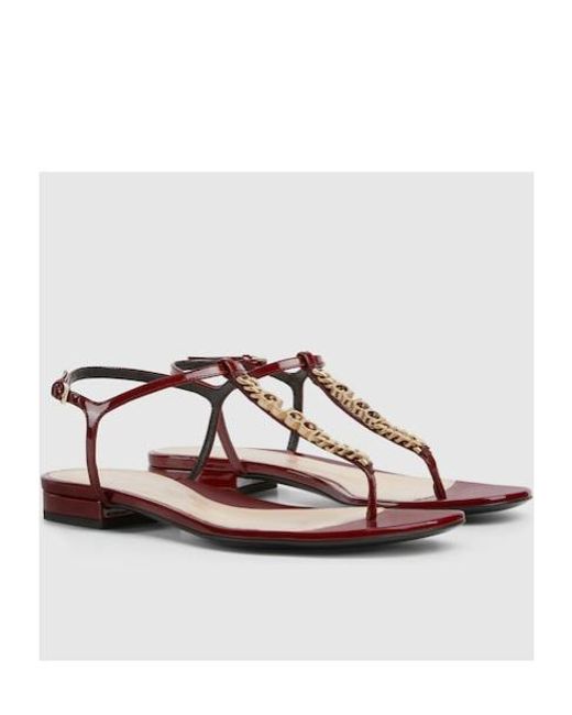 Gucci Signoria Flip-Flops Flat Sandals in Brown | Lyst