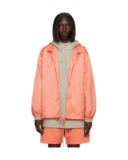 Fear Of God Logo-Patch Jacket in Pink for Men | Lyst