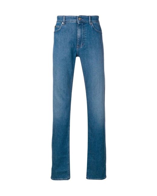 BOSS Logo Straight Jeans in Blue for Men | Lyst