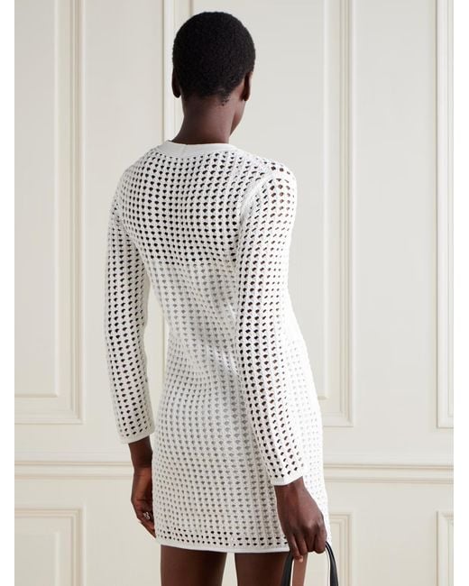 Proenza Schouler Micah Crocheted Mini Dress in White | Lyst