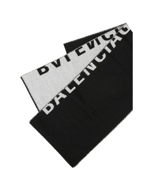 Balenciaga Logo Pattern Scarf in Black for Men | Lyst