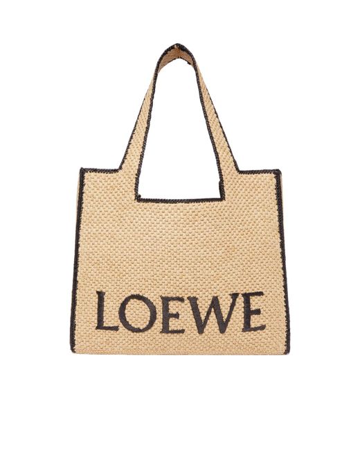 Loewe Logo Large Handbag in Natural | Lyst