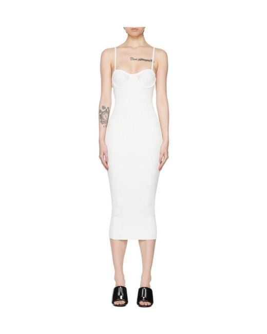 Helmut Lang Bra Mid-Length Dress in White | Lyst