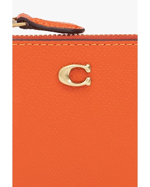 COACH Logo Clip in Orange | Lyst