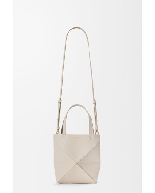 Loewe Mini Puzzle Fold Tote Bag in Natural | Lyst