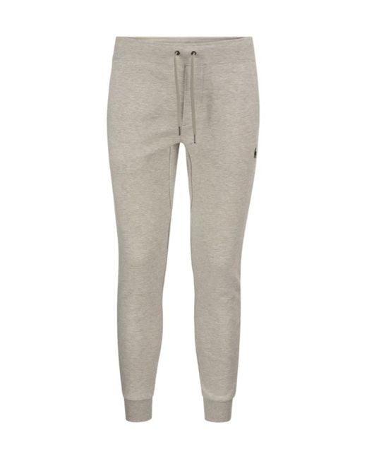 Ralph Lauren Polo Logo Detailed Drawstring Track Pants in Gray for Men ...
