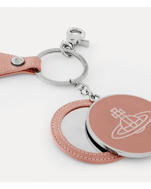 Vivienne Westwood Thin Line Orb Mirror Key Ring in White | Lyst
