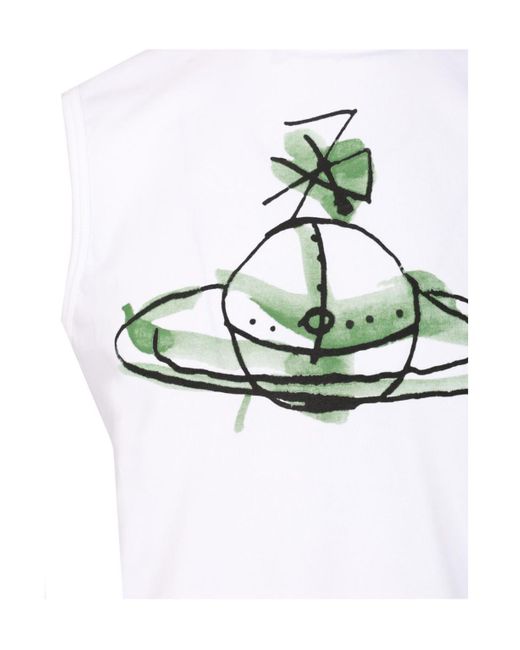 Vivienne Westwood Orb-Print Tank Top in White for Men | Lyst