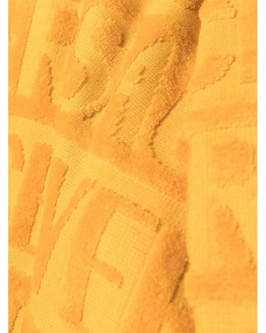 Versace Barocco-Panel Logo Devoré Robe in Yellow for Men | Lyst