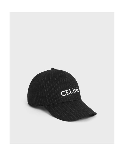 Celine Logo Baseball Cap in Black for Men | Lyst