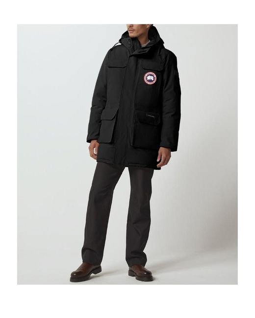 Canada Goose Logo With Hat Parker Down Jacket in Black for Men | Lyst
