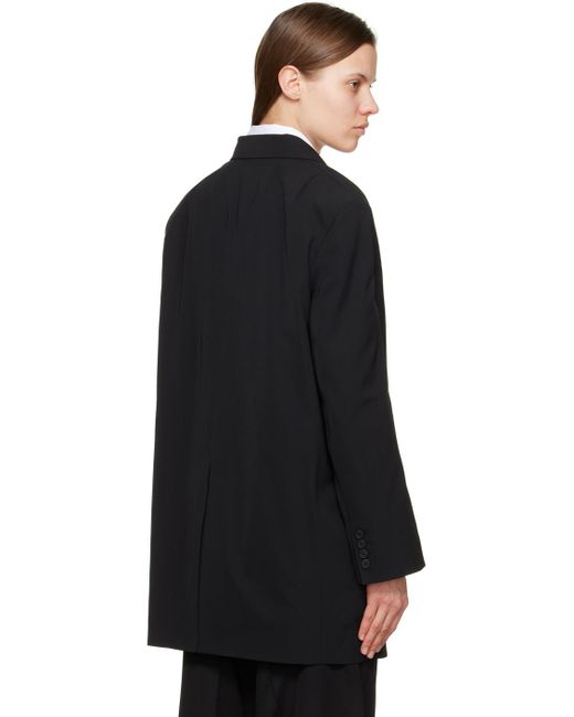 The Row Logo Wool Suit Jacket in Black | Lyst