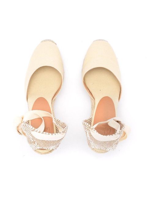 Castañer Logo Sloping Heels in Natural | Lyst