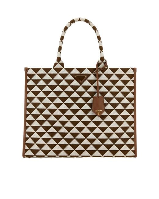 Prada Triangle-Logo Tote Bag | Lyst