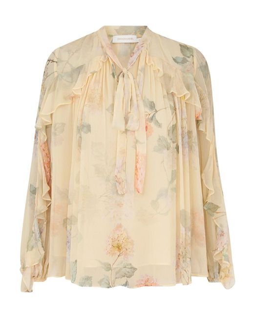 Zimmermann Flutter Top in Natural | Lyst
