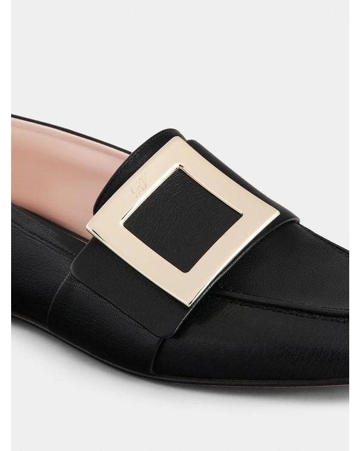 Roger Vivier Logo Loafers in Black | Lyst